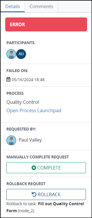 Request Details and Comments